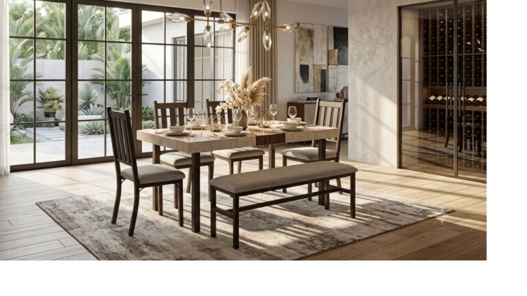 Coppel remata elegante Comedor Santino con 4 Sillas y 1 Banca: Solo ...